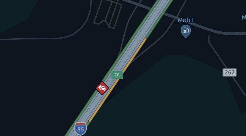 Crash with injuries reported on I-85 North at Exit 70 – CNAW 2 with ...