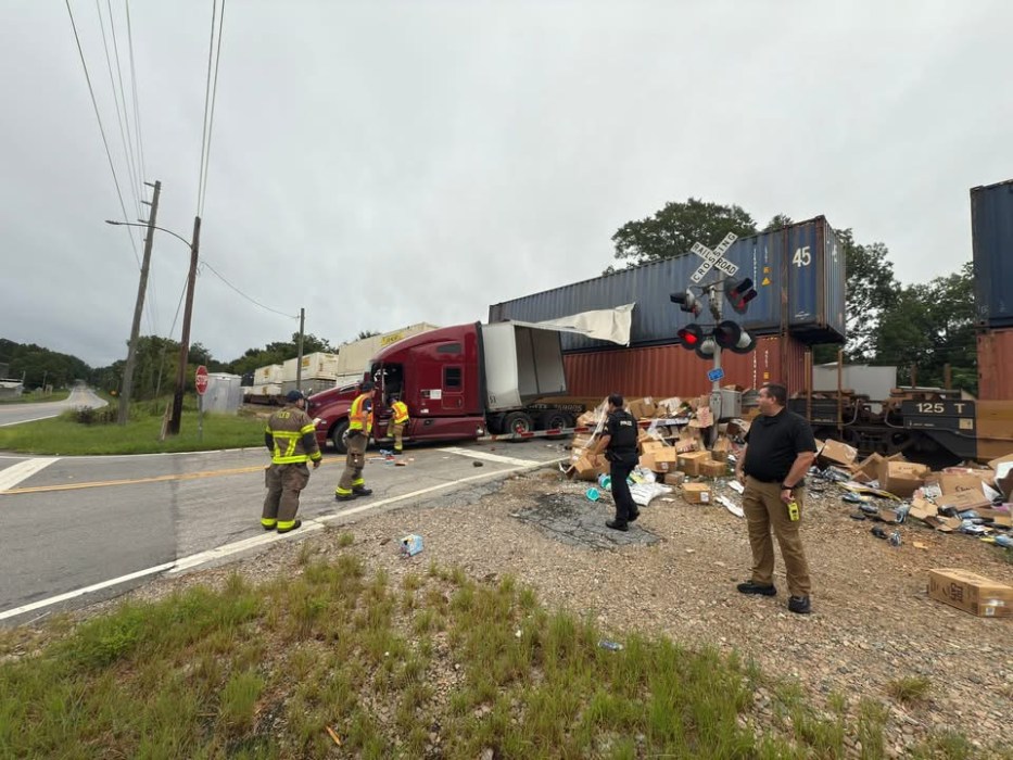 Train collides into semi-truck stuck on railroad tracks in Hogansville ...